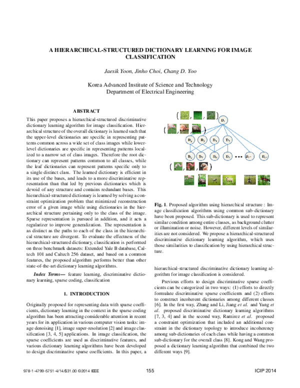(PDF) A hierarchical-structured dictionary learning for image classification