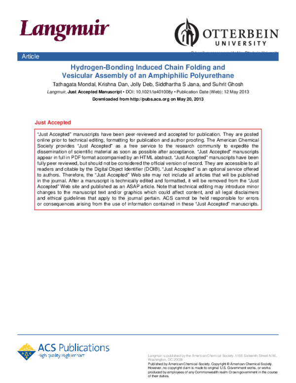 (PDF) Hydrogen-Bonding-Induced Chain Folding and Vesicular Assembly of ...