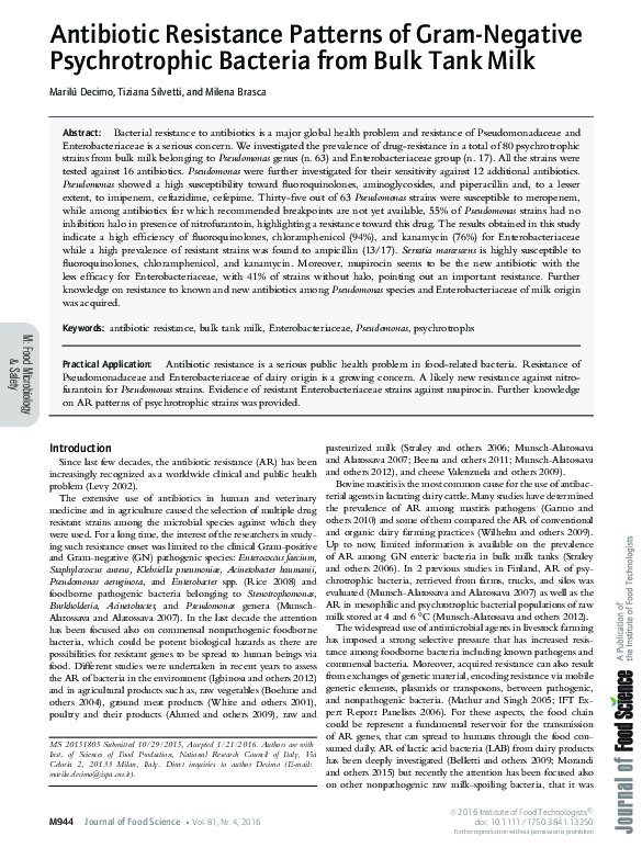 (PDF) Antibiotic Resistance Patterns of Gram Negative Fermentative and ...