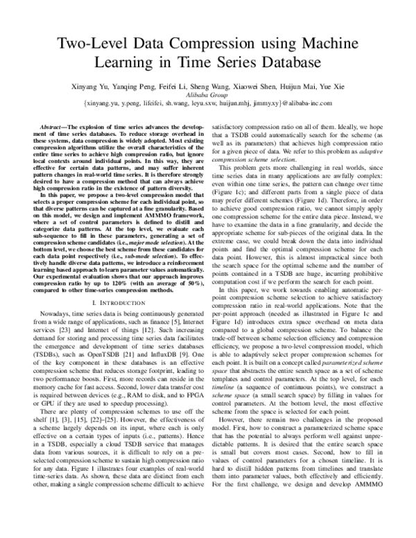 Pdf Two Level Data Compression Using Machine Learning In Time Series Database