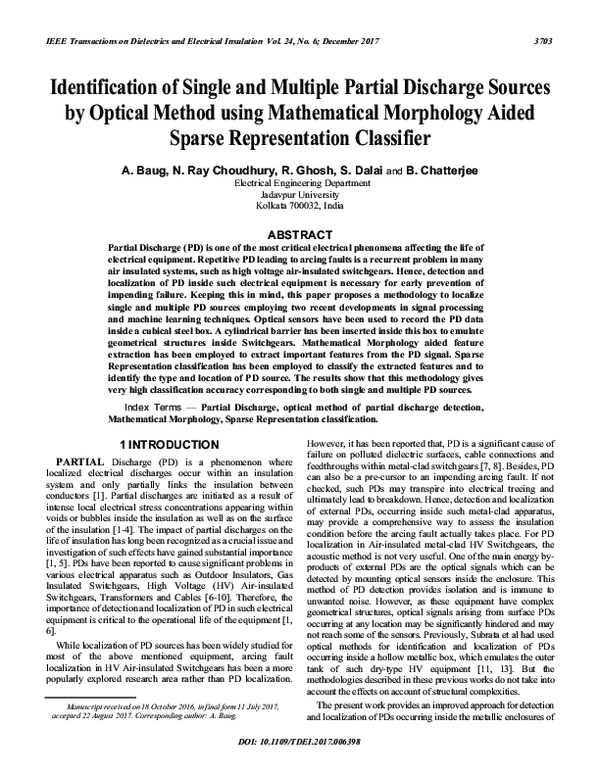 (PDF) Identification of single and multiple partial discharge location within a power apparatus ...