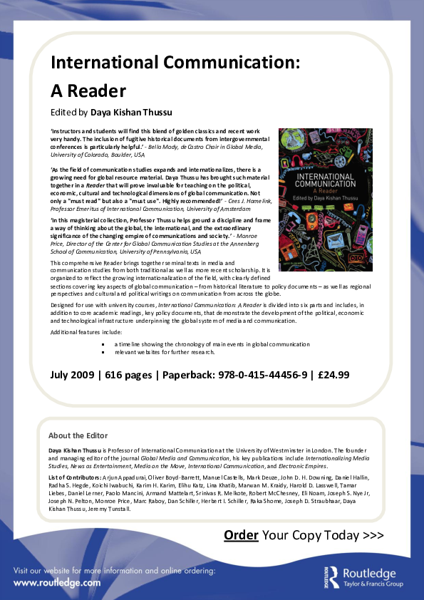 (PDF) International communication: a reader