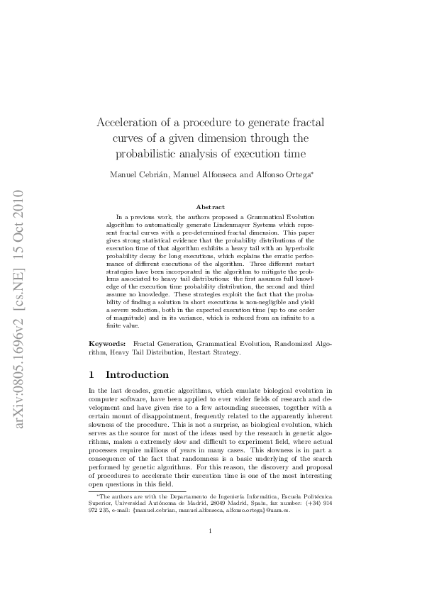 (PDF) Grammatical Evolution with Restarts for Fast Fractal Generation
