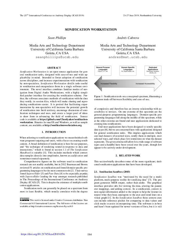 (PDF) Sonification Workstation
