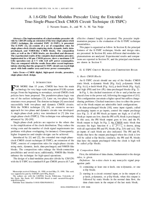 (PDF) A 1.6-GHz dual modulus prescaler using the extended true-single ...