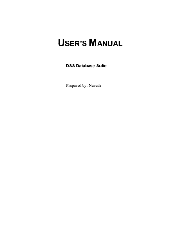 (DOC) User Manual DSS