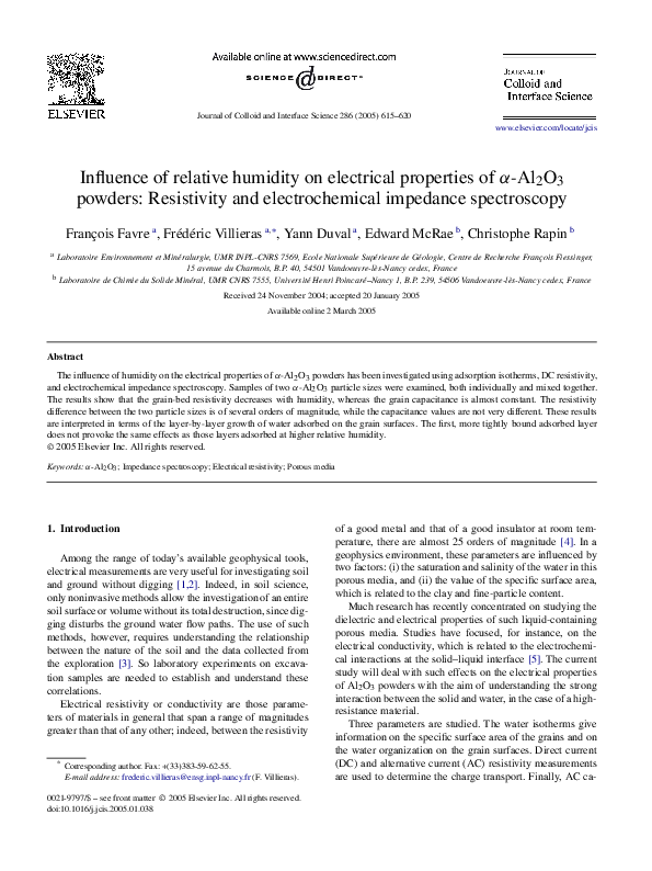 (PDF) Influence of relative humidity on electrical properties of α ...
