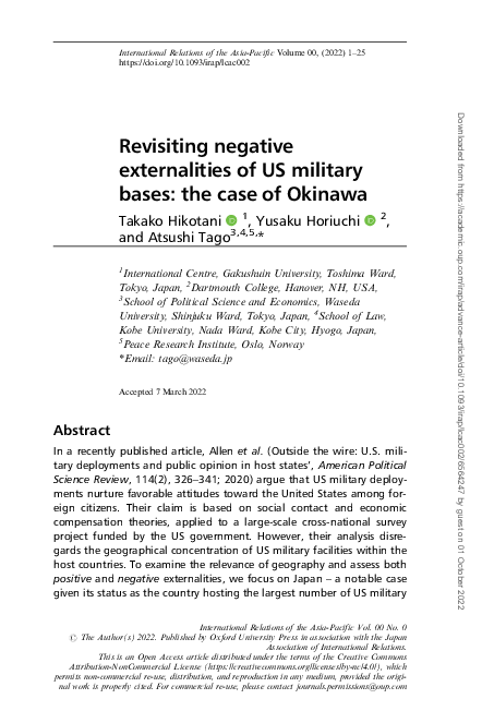 (PDF) Revisiting negative externalities of US military bases: the case ...