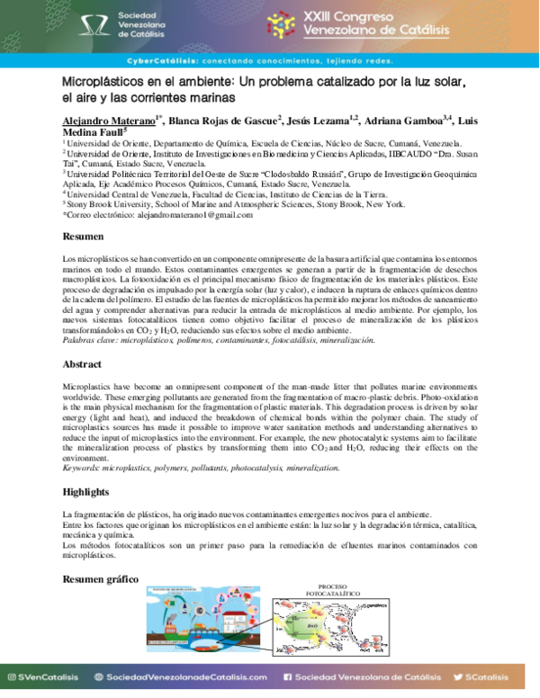 (PDF) Microplásticos en el ambiente: Un problema catalizado por la luz ...