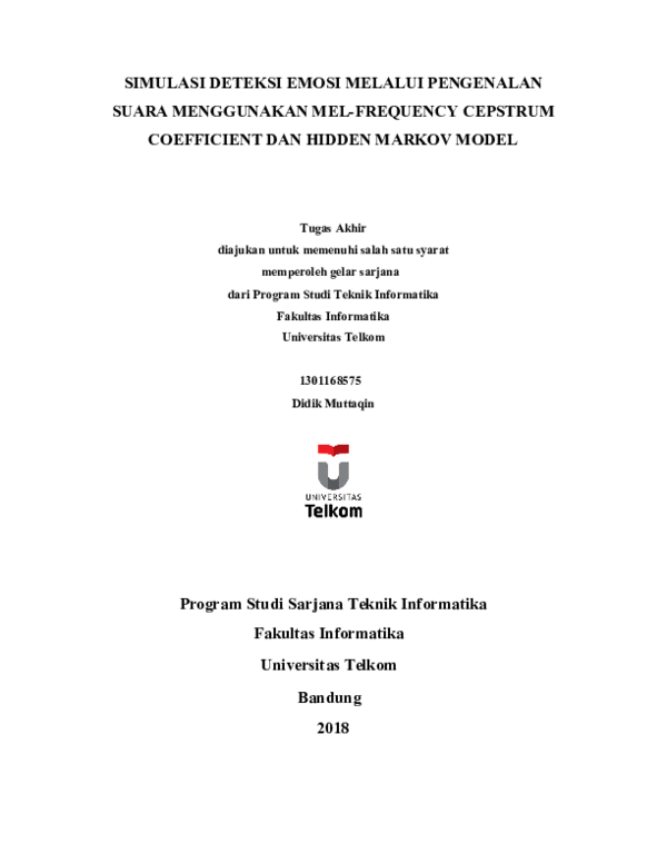(PDF) Simulasi Deteksi Emosi Melalui Pengenalan Suara Menggunakan Mel ...