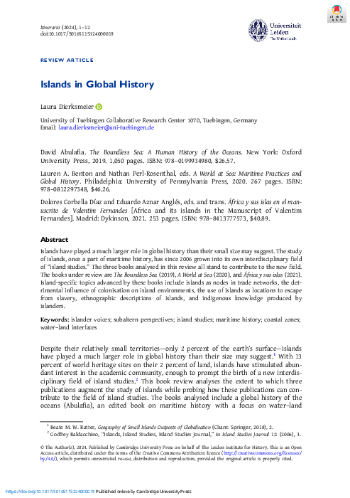 (PDF) Islands in Global History