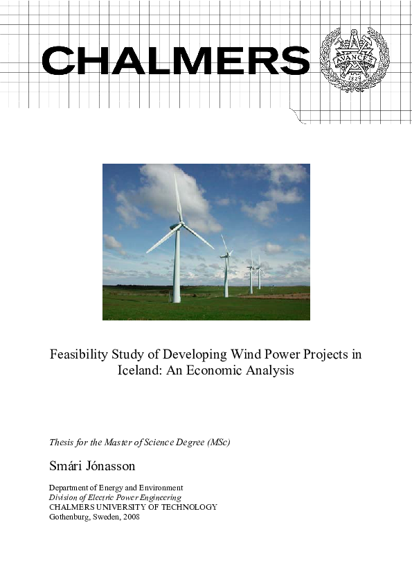 (PDF) Feasibility study of developing wind power projects in Iceland ...