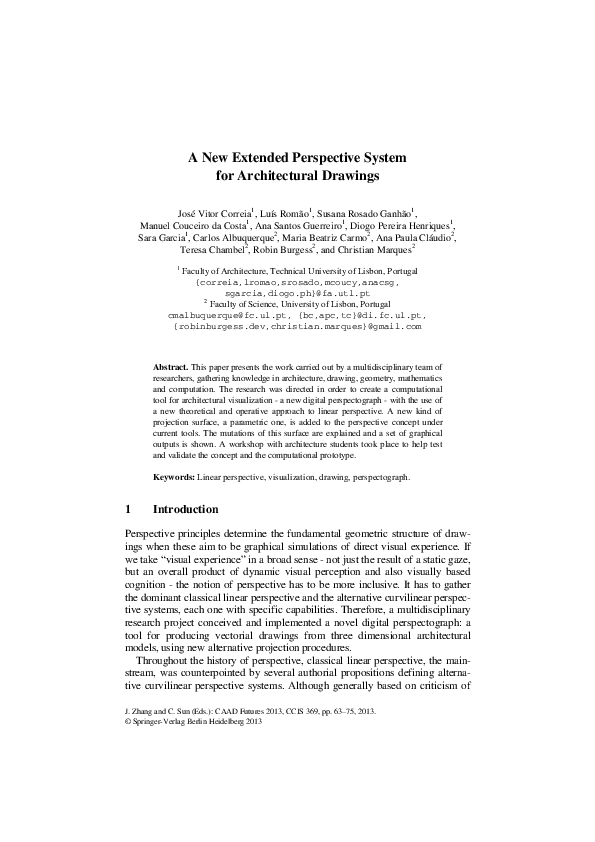(PDF) A New Extended Perspective System for Architectural Drawings