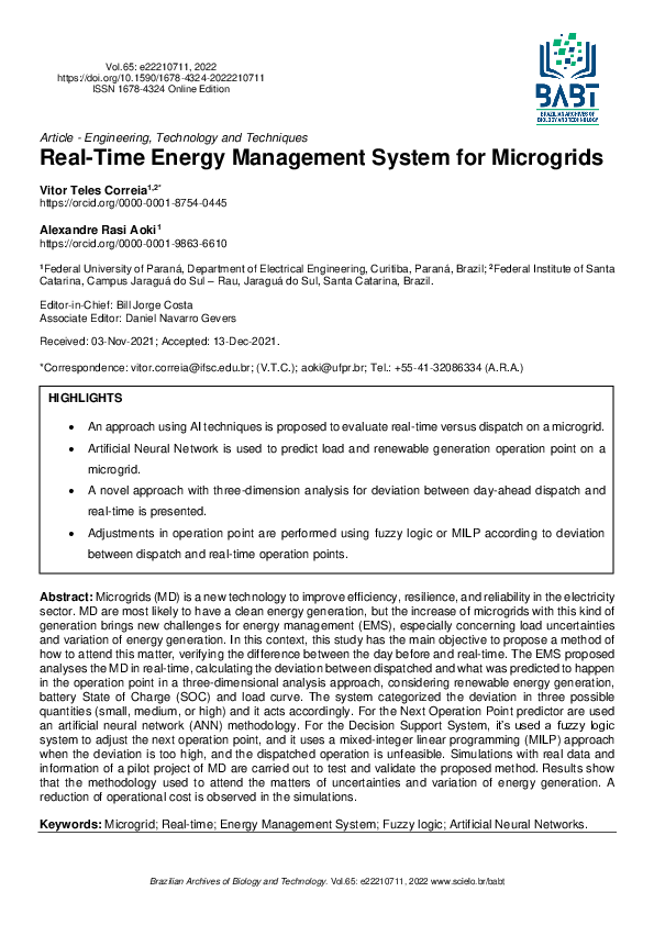 (PDF) Real-Time Energy Management System for Microgrids