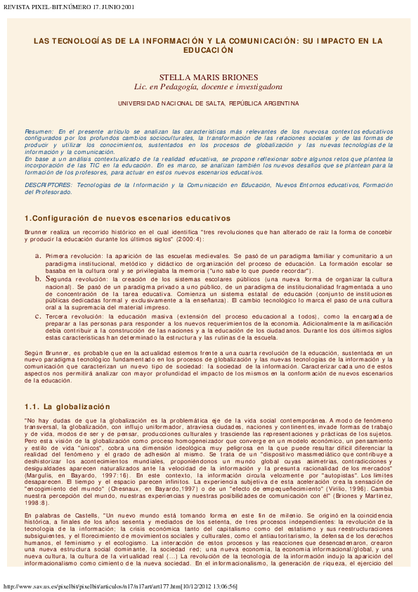 (PDF) Revista PIXEL-BIT.NÚMERO 17. Junio 2001