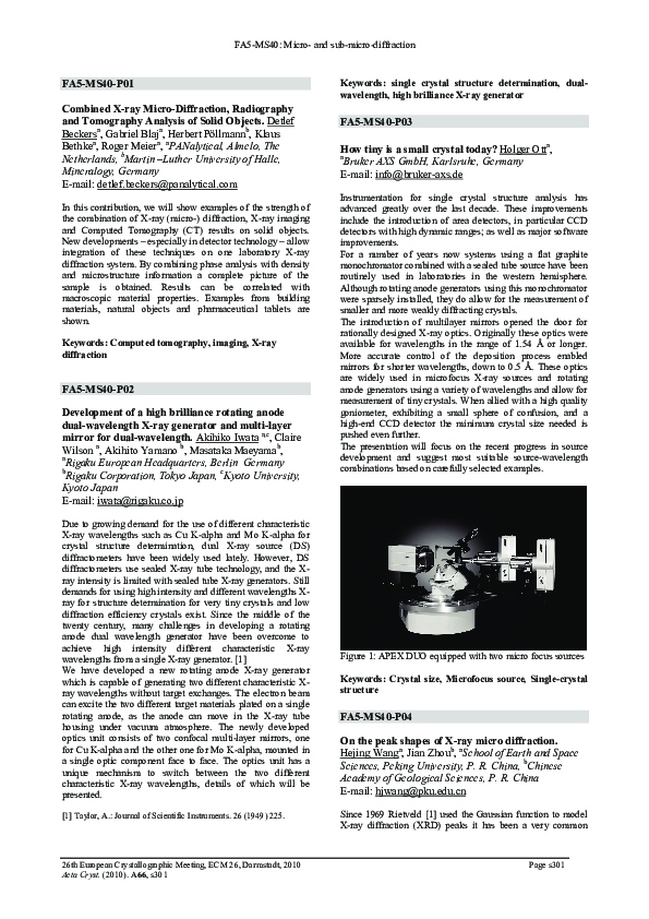 Pdf Combined X Ray Micro Diffraction Radiography And Tomography