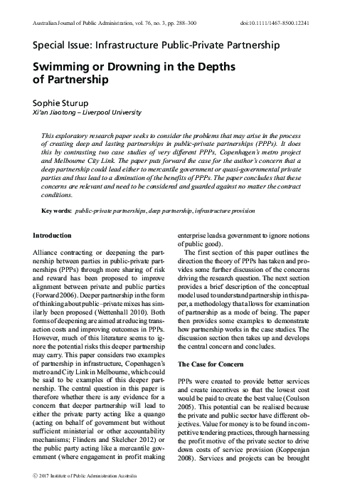 (PDF) Swimming or Drowning in the Depths of Partnership