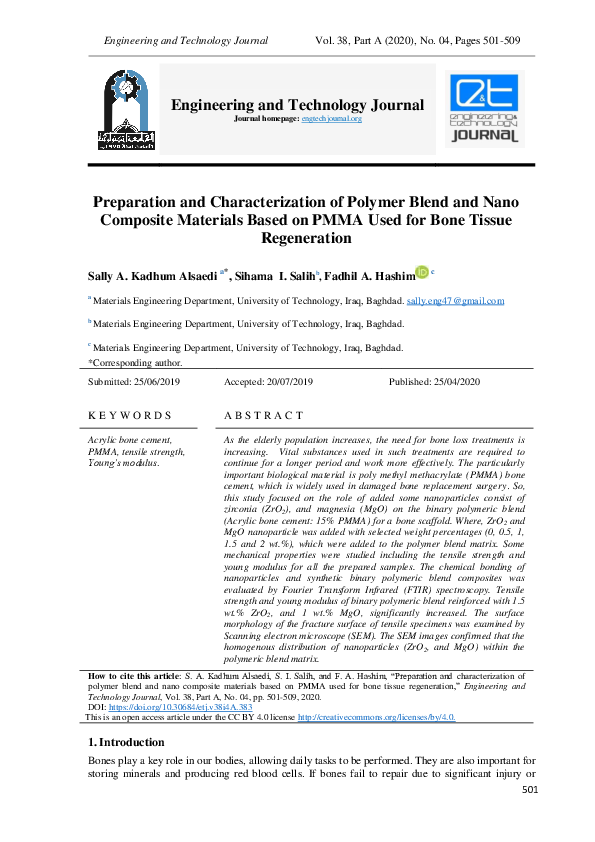 (PDF) Preparation and Characterization of Polymer Blend and Nano ...