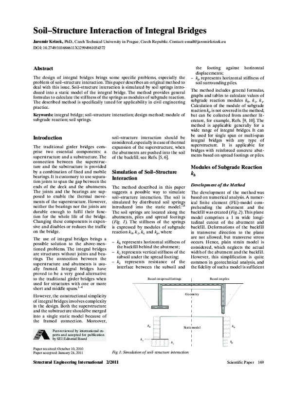 (PDF) Soil-Structure Interaction of Integral Bridges
