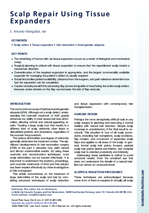 (PDF) Scalp Repair using Tissue Expanders