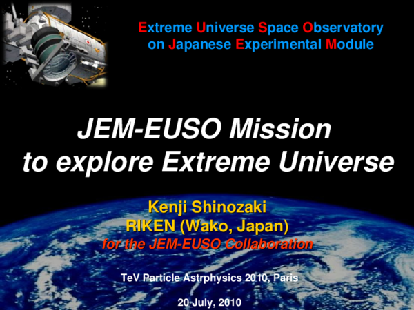 (PDF) The JEM-EUSO mission to explore the extreme Universe