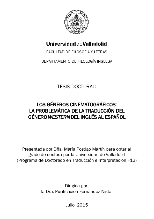 (PDF) Los géneros cinematográficos: la problemática de la traducción ...