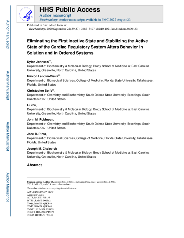 (PDF) Eliminating the First Inactive State and Stabilizing the Active ...