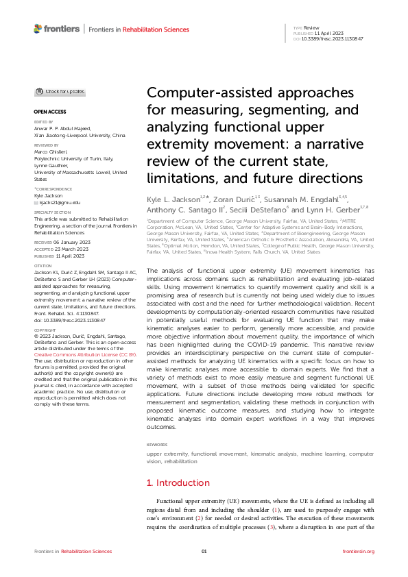 (PDF) Computer-assisted approaches for measuring, segmenting, and analyzing functional upper ...