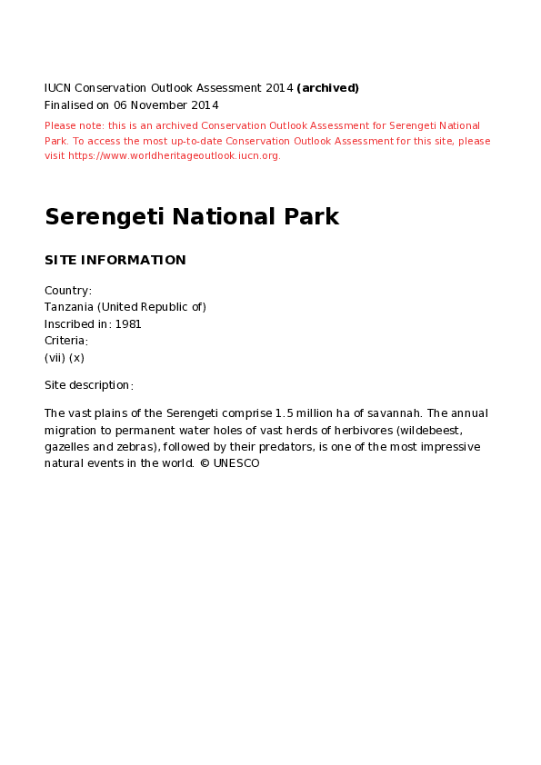 (PDF) Serengeti National Park