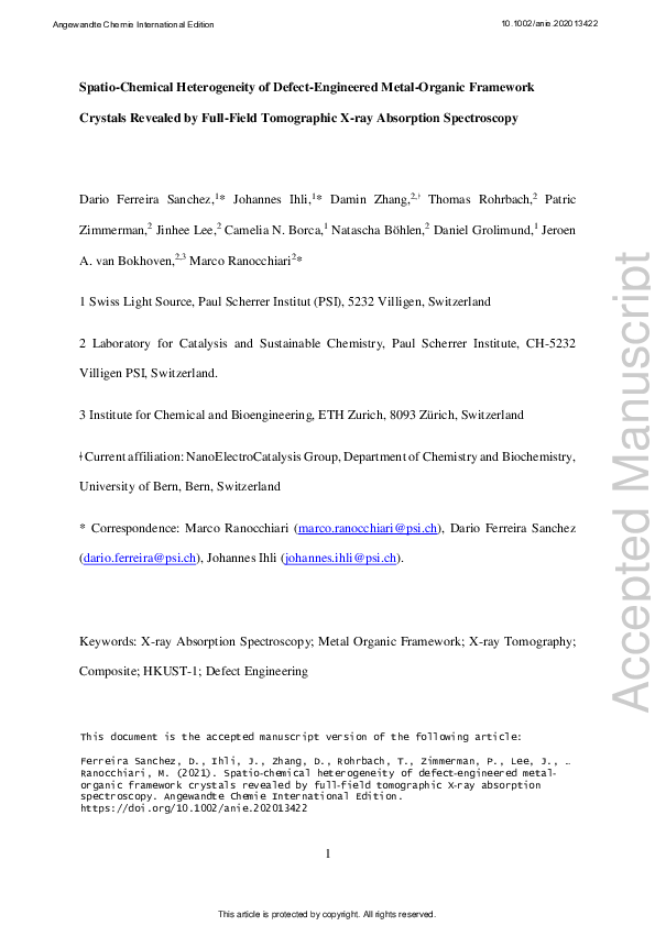 (PDF) Spatio‐Chemical Heterogeneity of Defect‐Engineered Metal–Organic ...