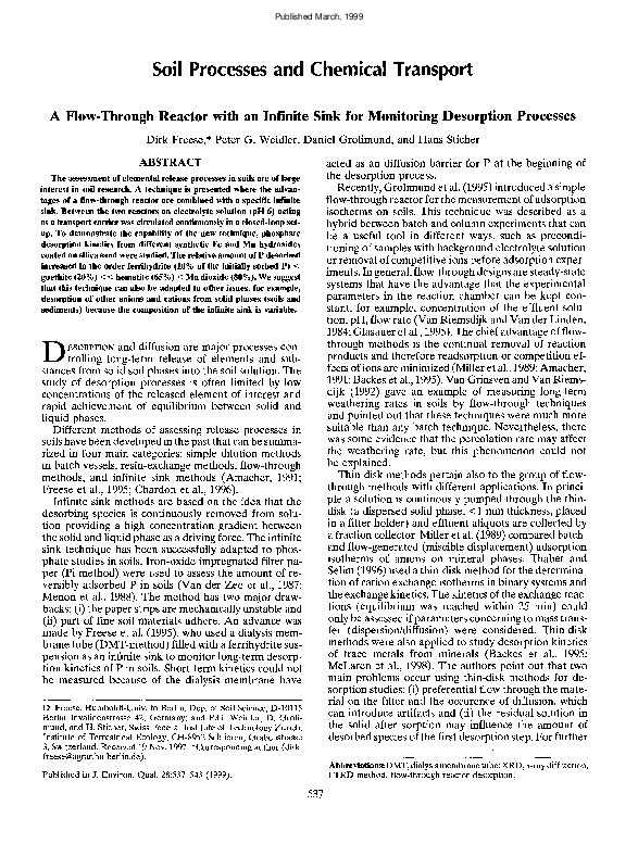 (PDF) A Flow‐Through Reactor with an Infinite Sink for Monitoring ...