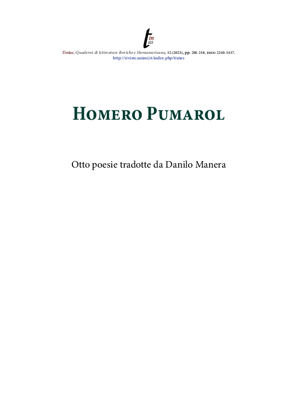 (PDF) Otto poesie di Homero Pumarol