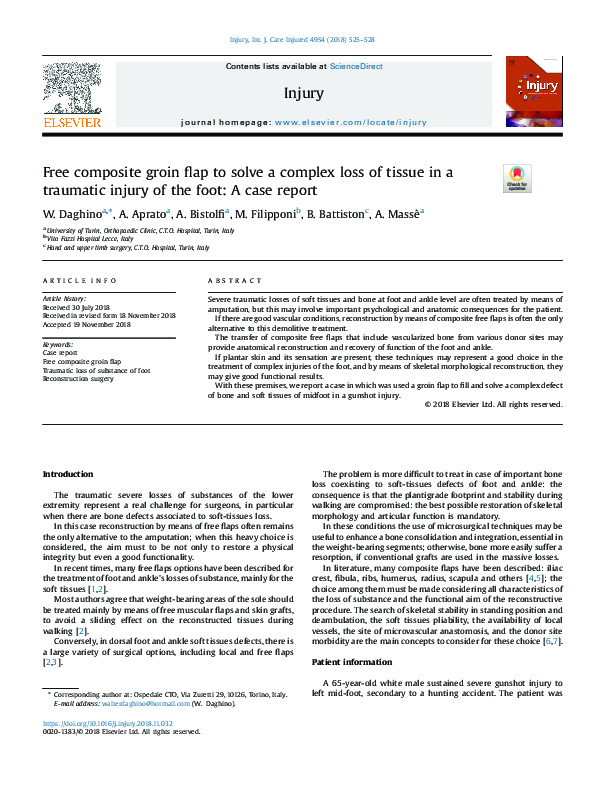 (PDF) Free composite groin flap to solve a complex loss of tissue in a ...