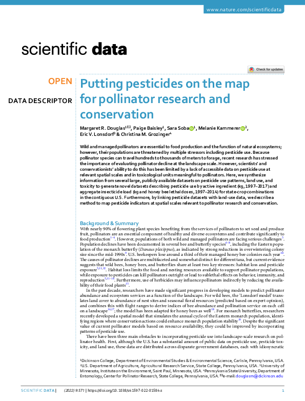 (PDF) Putting pesticides on the map for pollinator research and ...