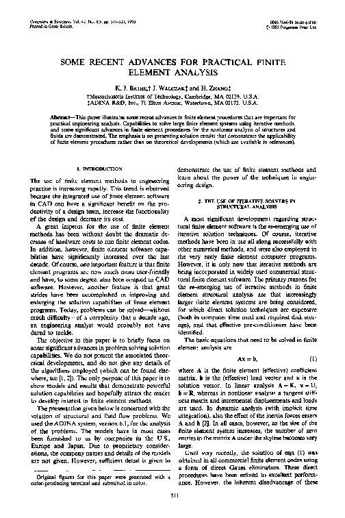 (PDF) Some recent advances for practical finite element analysis