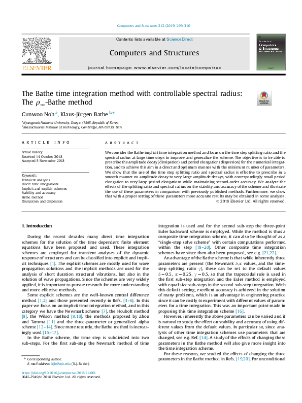(PDF) The Bathe time integration method with controllable spectral ...