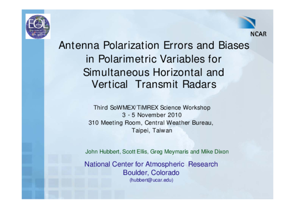 (PDF) Antenna polarization errors and biases in polarimetric variables ...