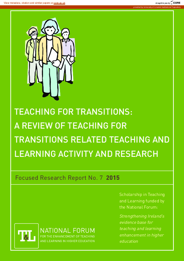 (PDF) Teaching for transitions: a review of teaching for transitions ...