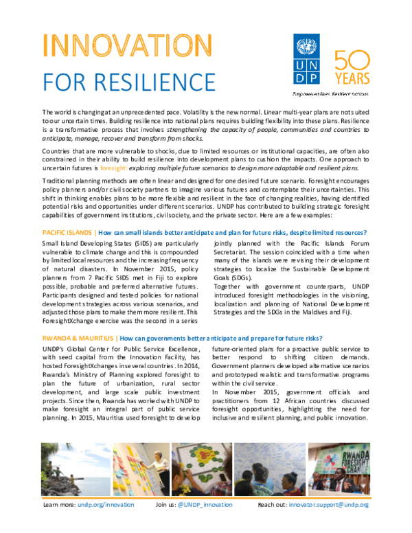 (PDF) Innovation for resilience