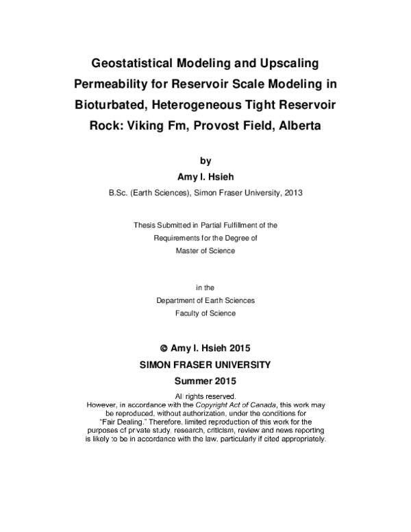 (PDF) Geostatistical modeling and upscaling permeability for reservoir ...