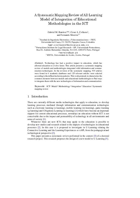 (PDF) A Systematic Mapping Review of All-Learning Model of Integration of Educational ...