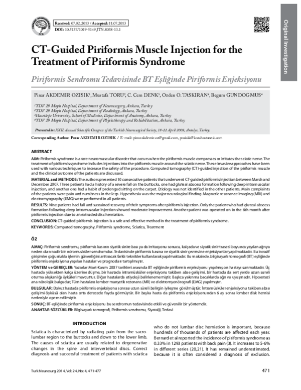 (PDF) Ct-guided piriformis muscle injection for the treatment of ...