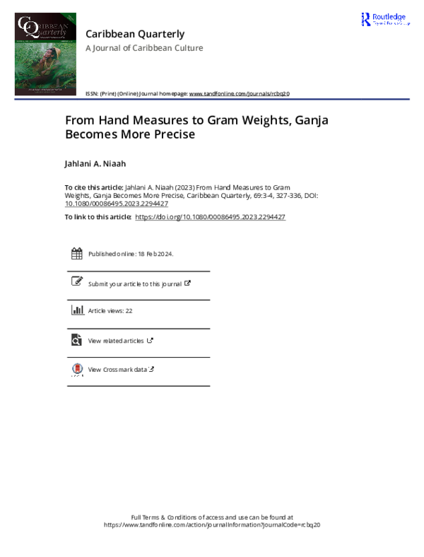 (PDF) From Hand Measures to Gram Weights, Ganja Becomes More Precise