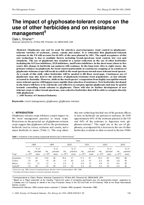 (PDF) The impact of glyphosate‐tolerant crops on the use of other ...