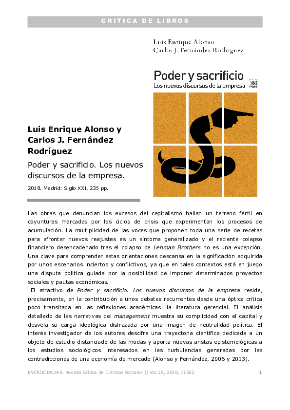 (PDF) Luis Enrique Alonso y Carlos J. Fernández Rodríguez. Poder y ...