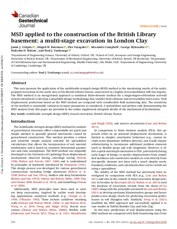 (PDF) MSD applied to the construction of the British Library basement ...