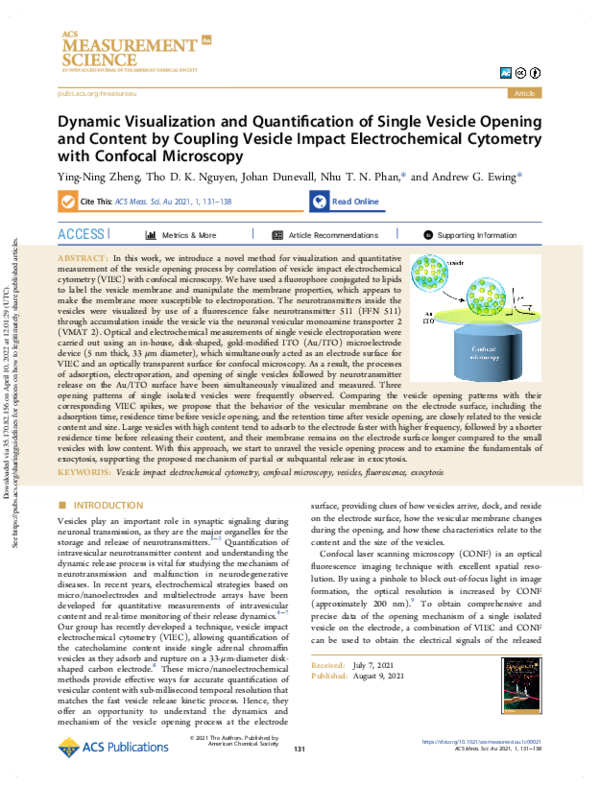 (PDF) Dynamic Visualization and Quantification of Single Vesicle ...