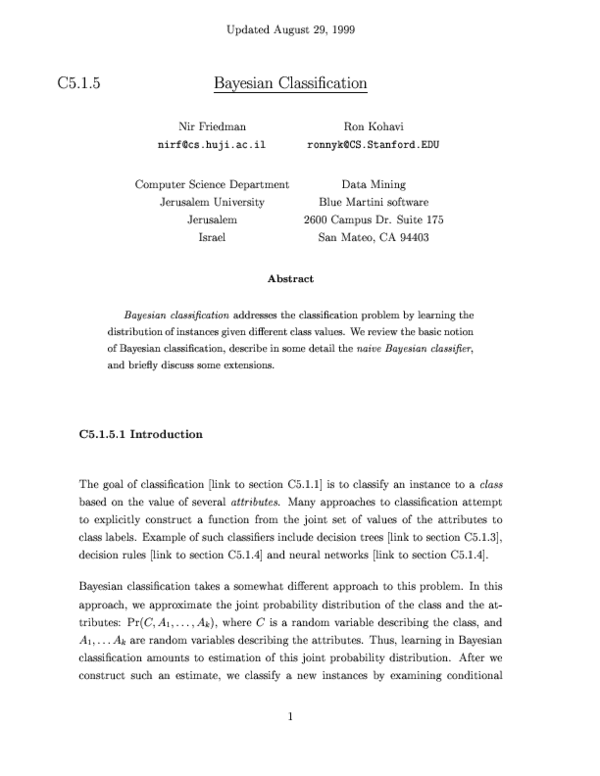 (PDF) Bayesian Classification (PDF) Bayesian Classification