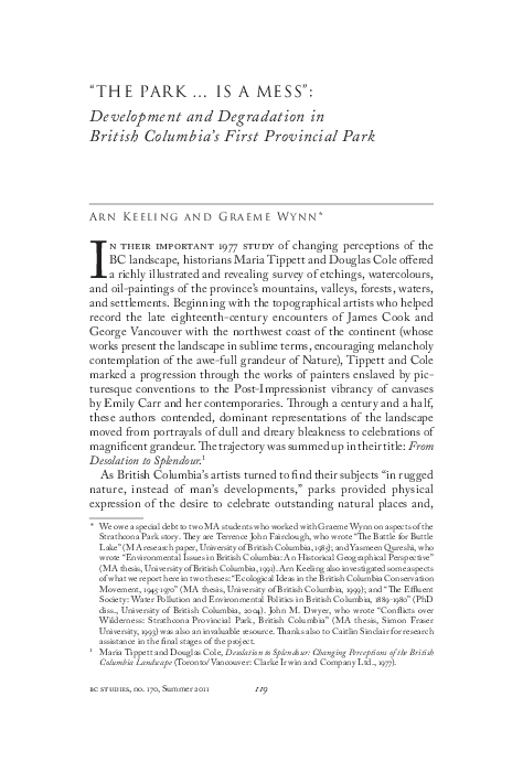 (PDF) The Park...Is a Mess": Development and Degradation in British ...