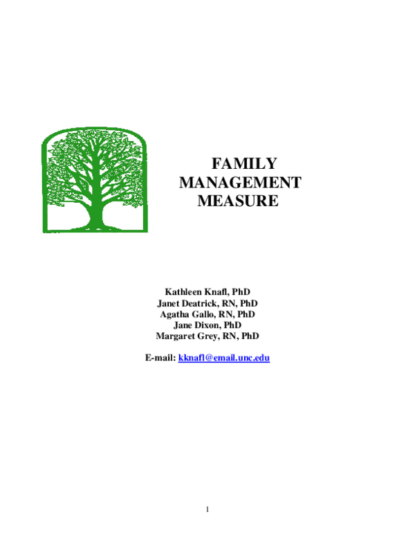 (PDF) Family Management Measure